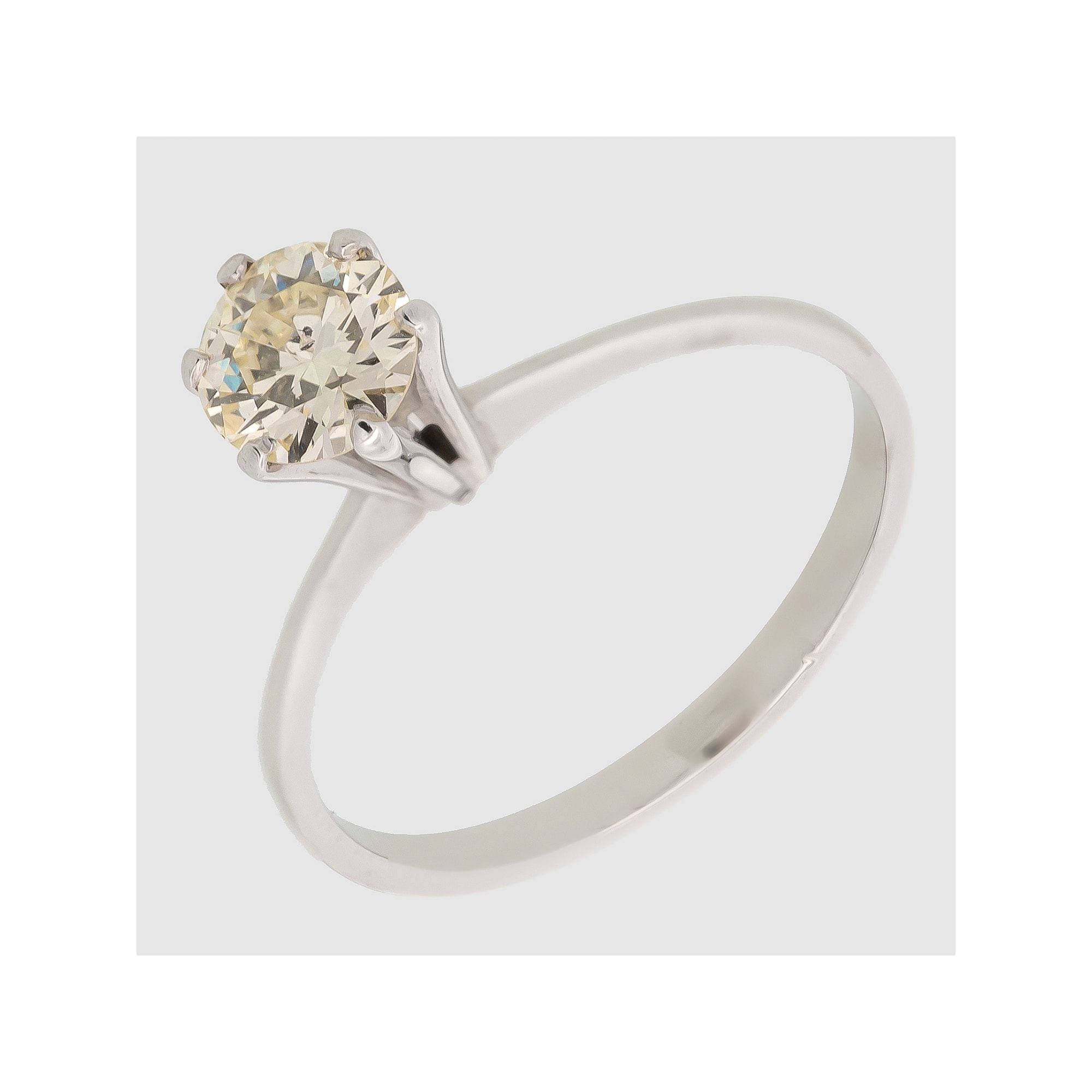 Anel solitário com 0,59 ct de diamante em platina