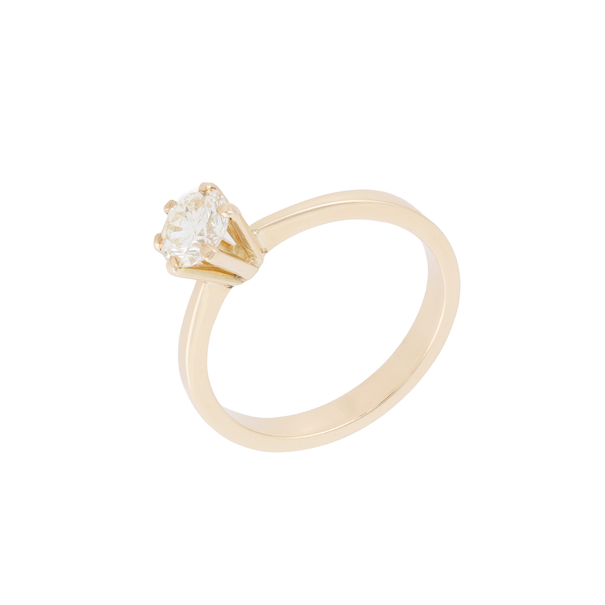 Anel solitário com 0,64 ct de diamante em ouro amarelo