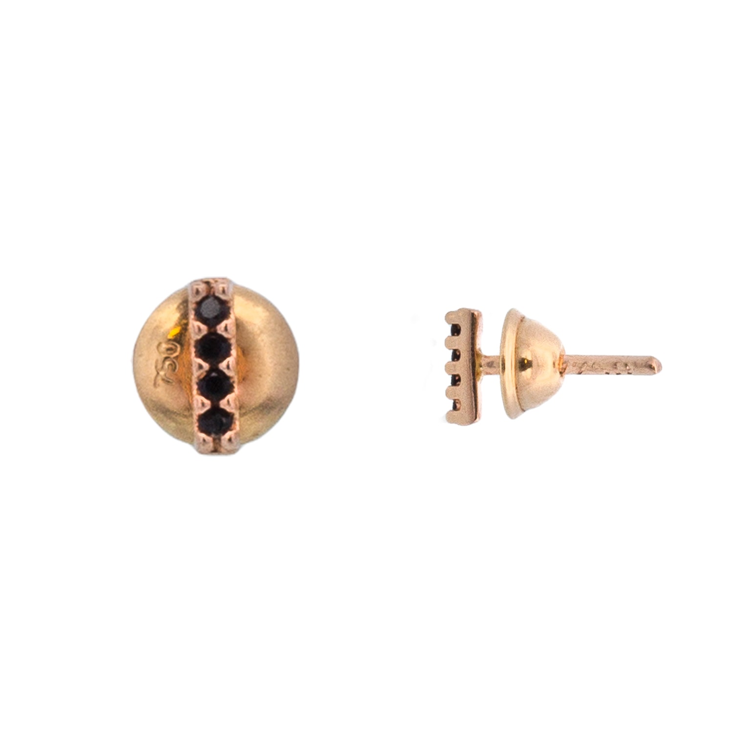Brinco Vivara infantil barrinha com espinélios em ouro rosé