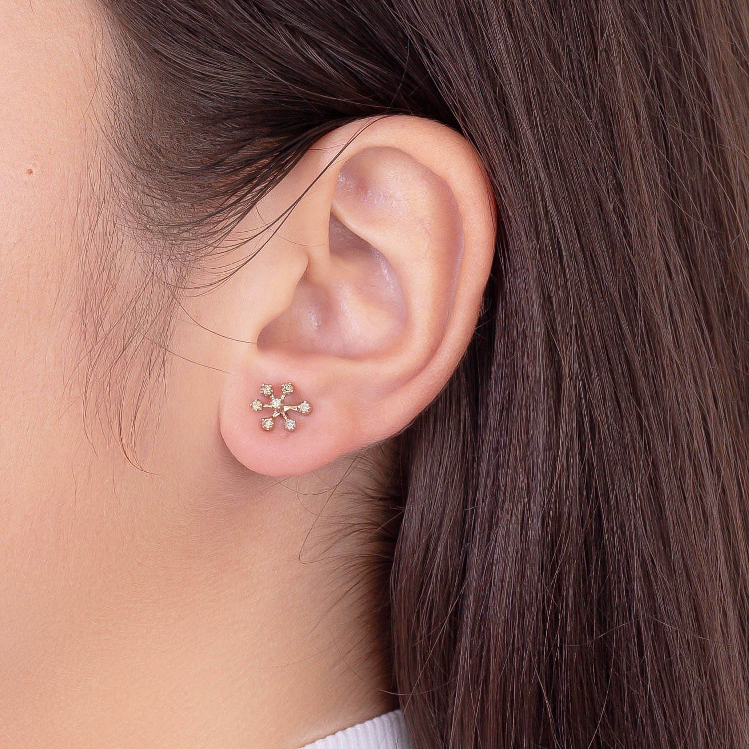 Brincos H Stern com diamantes cognac - Coleção Snowflake menor em ouro ...