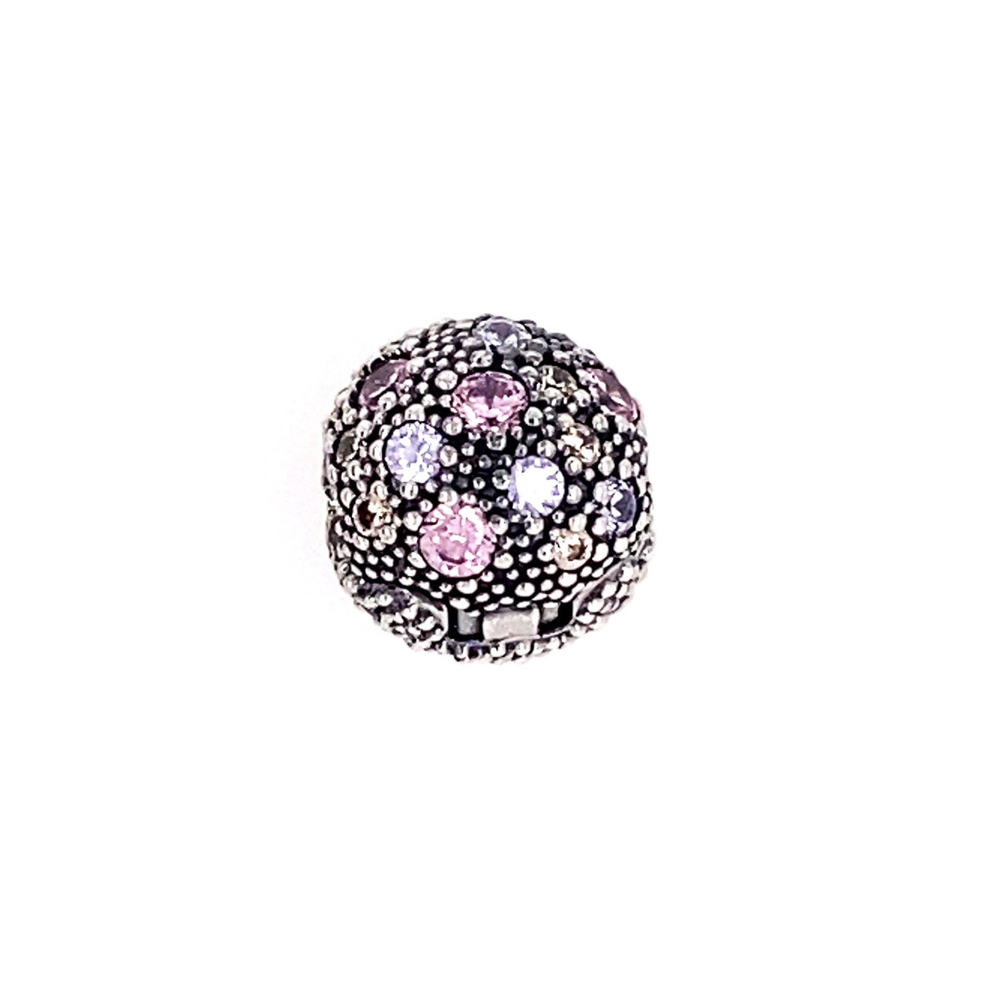 Charm PANDORA trava com zircônias coloridas em prata