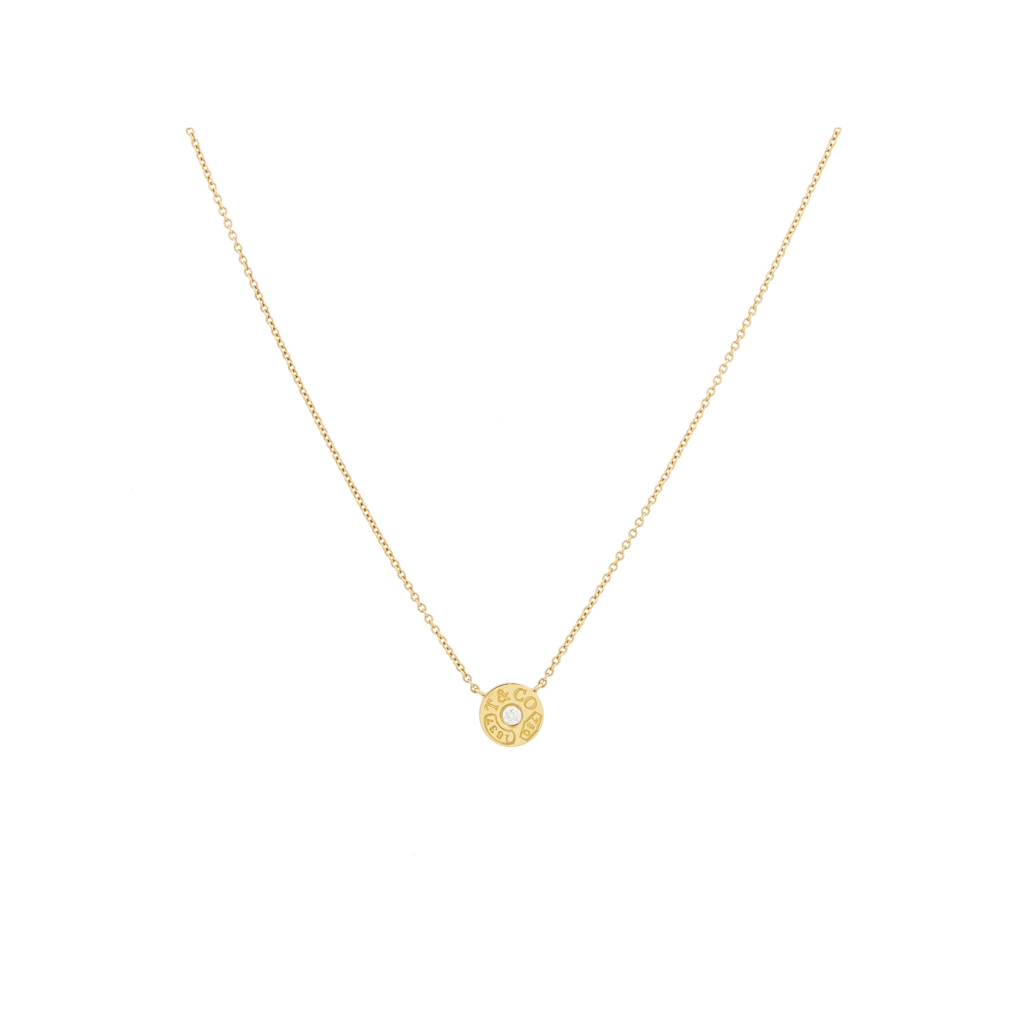 Colar Circle Tiffany & Co com diamante em ouro