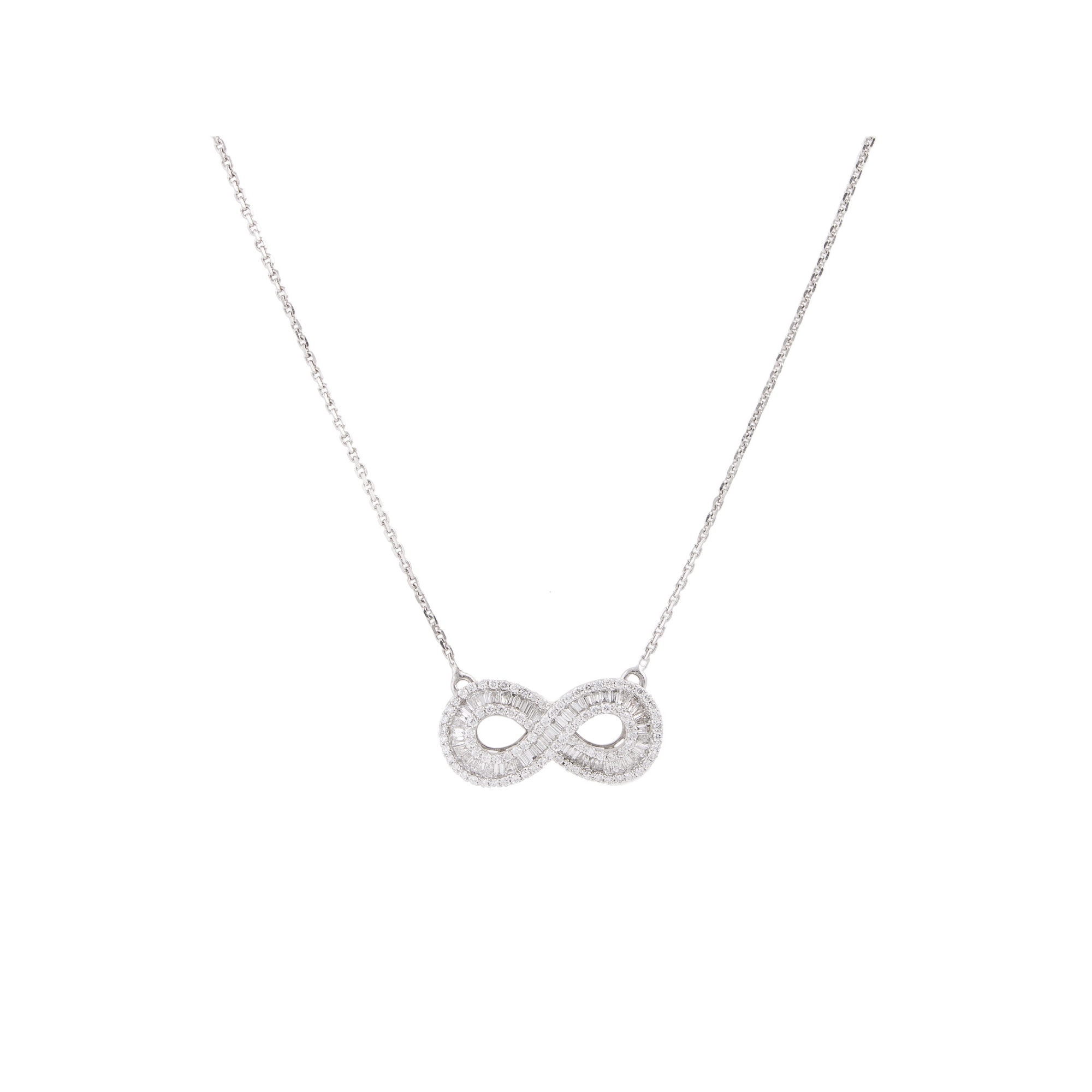 Colar design infinito 1,17 ct de diamantes em ouro branco