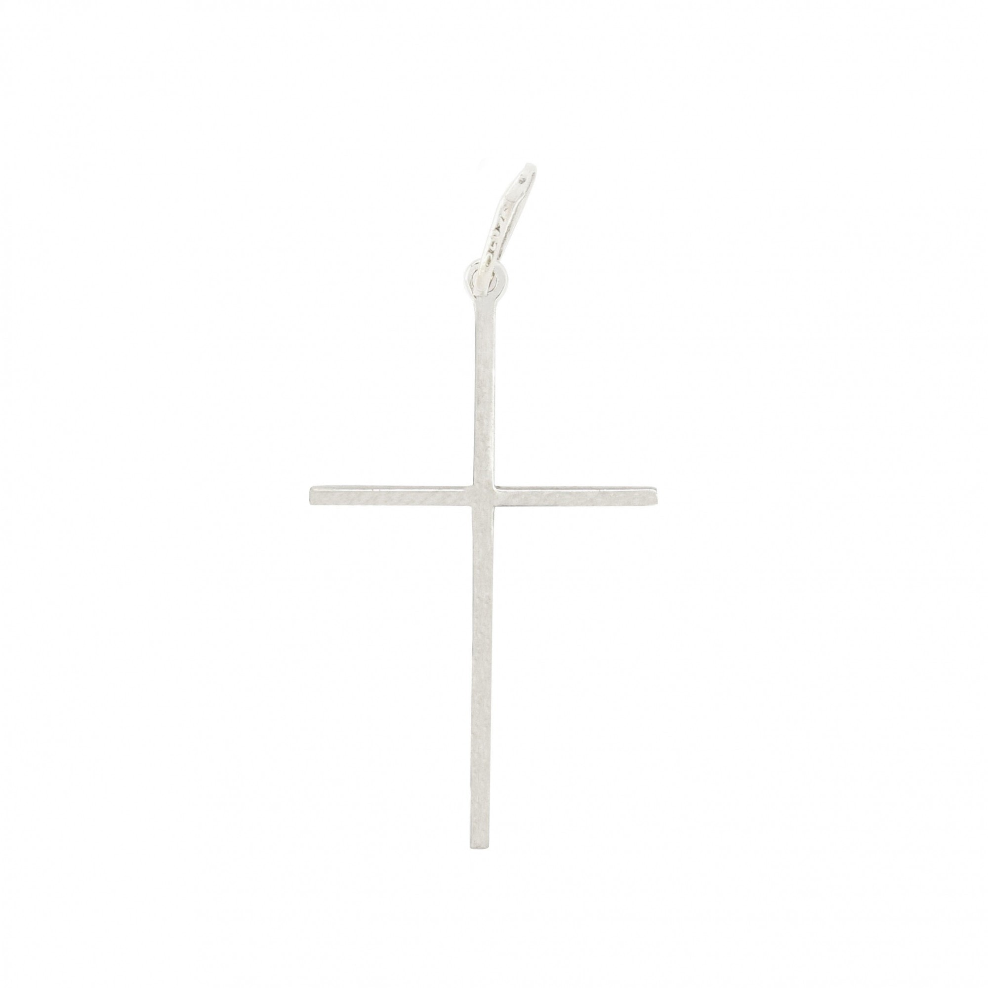 Pingente cruz fina em ouro branco