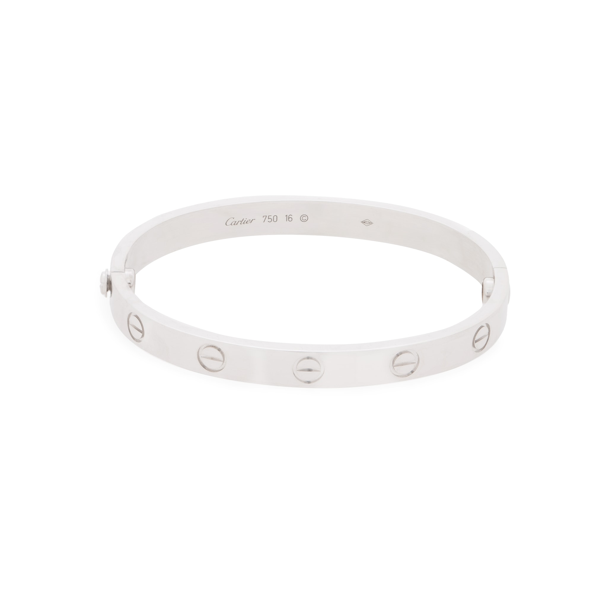Pulseira Cartier Love tradicional em ouro branco