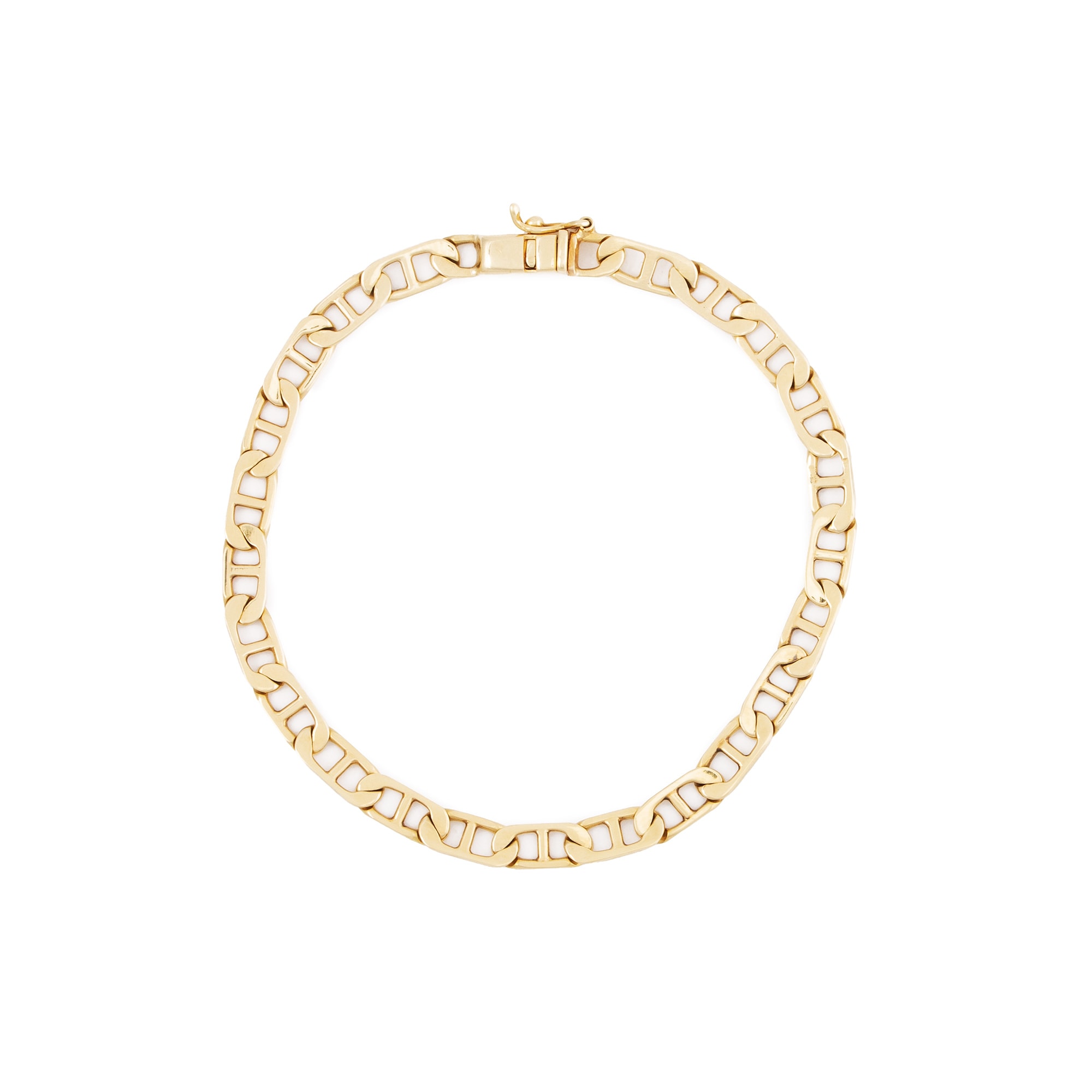 Pulseira elos marine com 19,5 cm em ouro amarelo